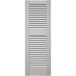 Shutters By Design 18"W Paintable Vinyl Offset Louvered with Straight ...
