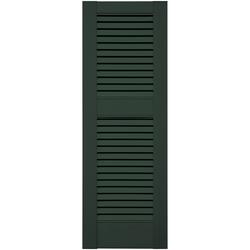 Shutters By Design OFFSET 14-1/2"W Midnight Green Vinyl 2-Panel ...