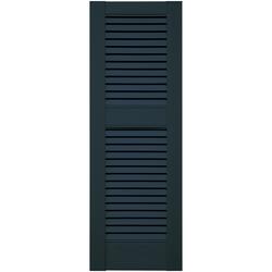 Shutters By Design 12"W Midnight Blue Vinyl Offset Louvered with ...