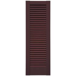 Shutters By Design 14-1/2"W Bordeaux Vinyl Straight Top Louvered Panel ...
