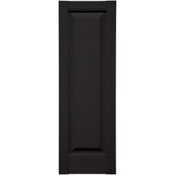 Shutters By Design 18"W Black Vinyl Raised 1-Panel Exterior Shutters 2 ...