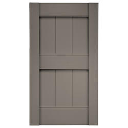 Shutters By Design 14-1/2"W Clay Rustic Mullion 2-Panel Exterior Vinyl ...