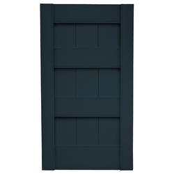 Shutters By Design OFFSET 14-1/2"W Midnight Blue Rustic 3-Panel ...