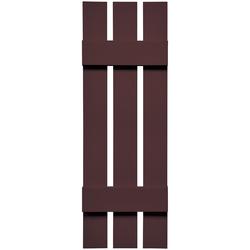 Shutters By Design 12"W Bordeaux Vinyl Open Board and Batten Exterior ...