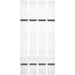 Shutters By Design 16-1/4"W Bright White Vinyl Open Board and Batten ...
