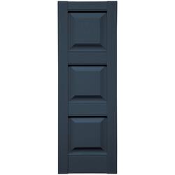 Shutters By Design 16-1/2"W Classic Blue Vinyl Raised Equal 3-Panel ...