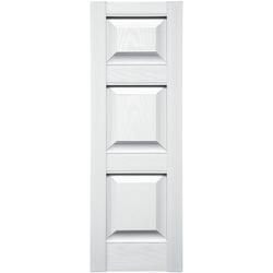 Shutters By Design 12"W White Vinyl Raised Offset 3-Panel Exterior ...