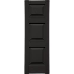 Shutters By Design OFFSET 9-1/4"W Black Vinyl Raised 3-Panel Exterior ...