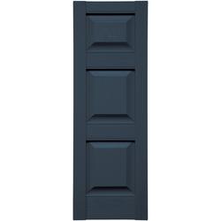 Shutters By Design OFFSET 14-1/2"W Classic Blue Vinyl Raised 3-Panel ...