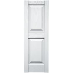 Shutters By Design 14-1/2"W White Vinyl Raised 2-Panel Exterior ...