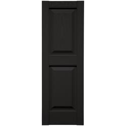 Shutters By Design 12"W Black Vinyl Raised 2-Panel Exterior Shutters 2 ...