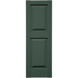 Shutters By Design 12"W Forest Green Vinyl Raised OFFSET 2-Panel ...