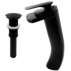 Novatto® Cascade One-Handle Matte Black Waterfall Vessel Faucet Set at ...