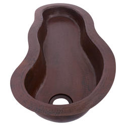 Novatto Cayenne Small River Undermount 28" Copper Single Bowl Bar/Prep ...