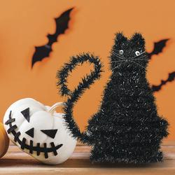 Pumpkin Hollow™ 14" Halloween Tinsel Cat Wall Décor at Menards®