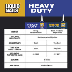 LIQUID NAILS® Heavy Duty Construction Adhesive - 10 oz. at Menards®