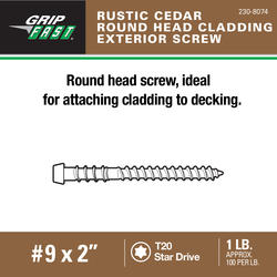 Grip Fast® #9 x 2" Star Drive Round Head Cladding Exterior Screw ...