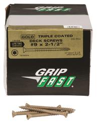 Grip Fast® #9 x 2-1/2" Star Drive Gold Flat Head Triple Coated Exterior ...