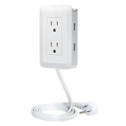 As Seen On TV Presto Plug 2-Outlet 2-USB Outlet Extender with 4' Cord ...