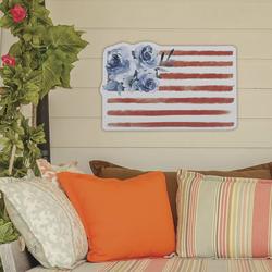 11-1/4" Metal Floral American Flag Patriotic Wall Art at Menards®