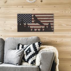 11-1/4" Wood American Flag with Eagle Patriotic Wall Art at Menards®