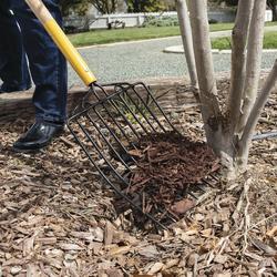 Yardworks® 48.25" Wood Handle Bedding Mulch Fork at Menards®