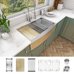 Sinber Farmhouse/Apron 33" Stainless Steel Single Bowl Workstation ...