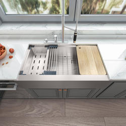 Sinber Farmhouse/Apron 36" Stainless Steel Single Bowl Workstation ...