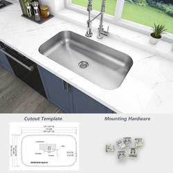 Sinber Undermount 30" ADA Stainless Steel Single Bowl Kitchen Sink at ...