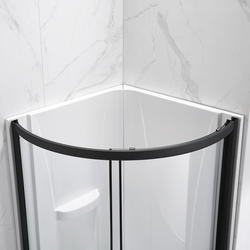 OVE Decors Breeze 34"W x 34"D x 77"H White Round Corner Shower with ...