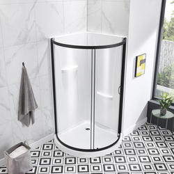 OVE Decors Breeze 38"W x 38"D x 77"H White Round Corner Shower with ...