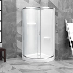 OVE Decors Breeze 38"W x 38"D x 77"H White Round Corner Shower with ...