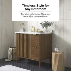 OVE Decors Gabi 36"W x 22"D Warm Walnut Vanity and White Engineered ...