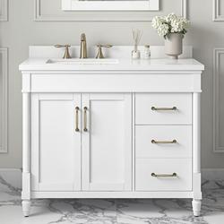 OVE Decors Salisbury 42"W x 22"D Pure White Vanity with Yves Engineered ...