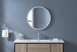 OVE Decors 24"W x 24"H Round Matte White Framed Mirror at Menards®