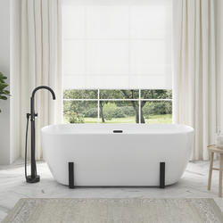OVE Decors Kacey 63 W x 29 D x 21 5 8 H White Oval Freestanding Bathtub