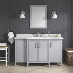 OVE Decors Carina 60"W x 22"D Dove Gray Vanity and Cloudy Sky ...