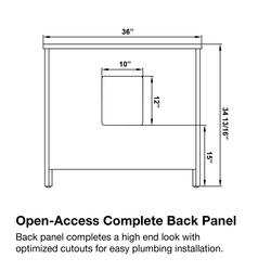 OVE Decors Michigan 36"W x 21"D Almond Latte Vanity and Cloudy Sky ...