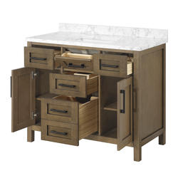 OVE Decors Michigan 42"W x 21"D Almond Latte Vanity and Cloudy Sky ...