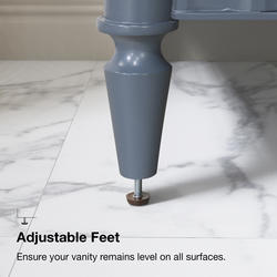 OVE Decors Palmer 42"W x 22"D Chambray Blue Vanity and Cloudy Sky ...