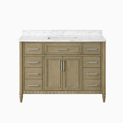 OVE Decors Palmer 48"W x 22"D Antique Oak Vanity and Cloudy Sky ...