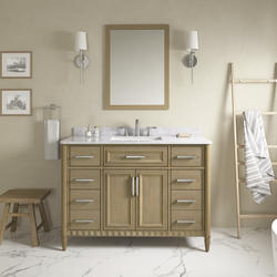 OVE Decors Palmer 48"W x 22"D Antique Oak Vanity and Cloudy Sky ...