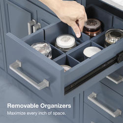 OVE Decors Palmer 48"W x 22"D Chambray Blue Vanity and Cloudy Sky ...