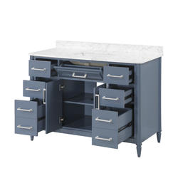 OVE Decors Palmer 48"W x 22"D Chambray Blue Vanity and Cloudy Sky ...
