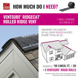 Owens Corning® VentSure® 11-1/4" x 20' Shingle Over Ridge Vent with ...