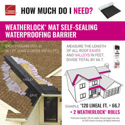 Owens Corning® WeatherLock® Mat 3' x 66.7' Self-Sealing Ice and Water ...