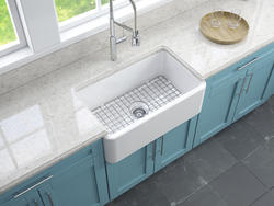 LaToscana™ 30" Reversible Farmhouse Apron White Fireclay Sink at Menards®