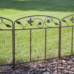 Enchanted Garden™ 2'7"H x 2'W Bird & Leaf Steel Garden Border Fence at ...