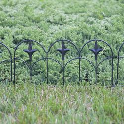 Enchanted Garden™ 11"H x 15"W Finial Steel Black Garden Border Fence at ...