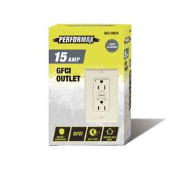 Performax™ 15-Amp Light Almond GFCI Outlet at Menards®